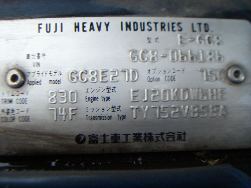 JDM GC8 Vin decode question : r/subaru